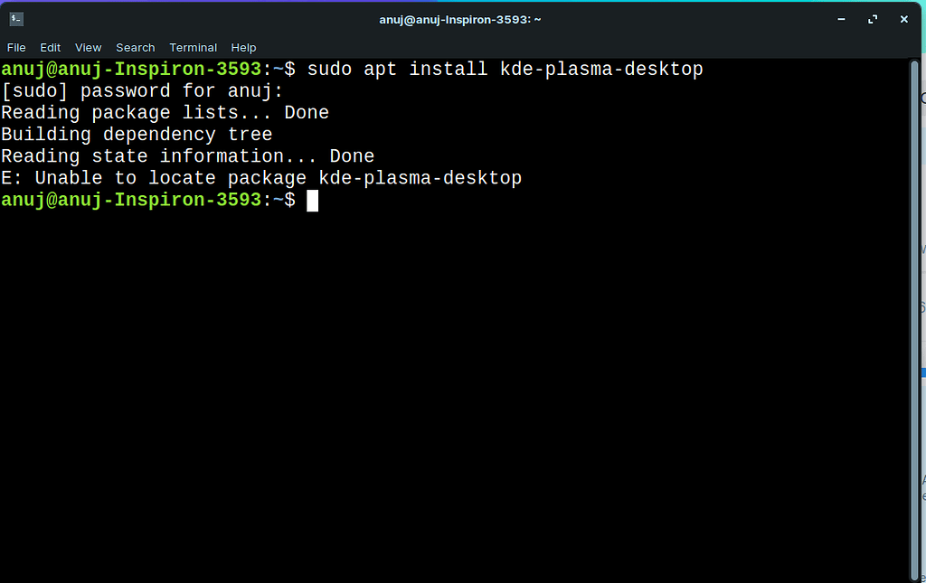 I can't install kde plasma desktop on my Zorin OS 15.3 - General Help ...