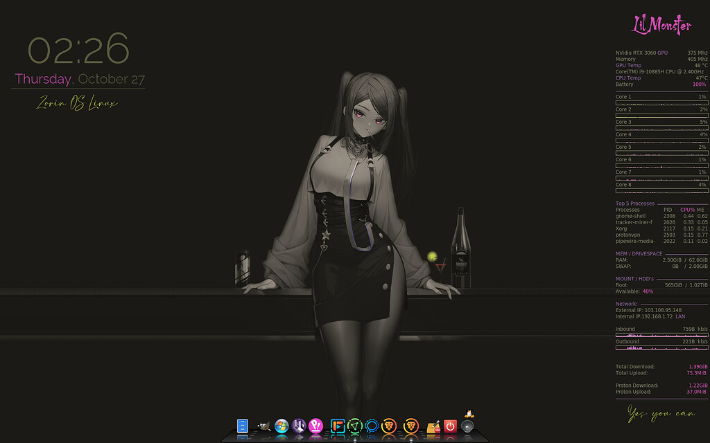 My Rock'n Media Conky I Built - Customization - Zorin Forum