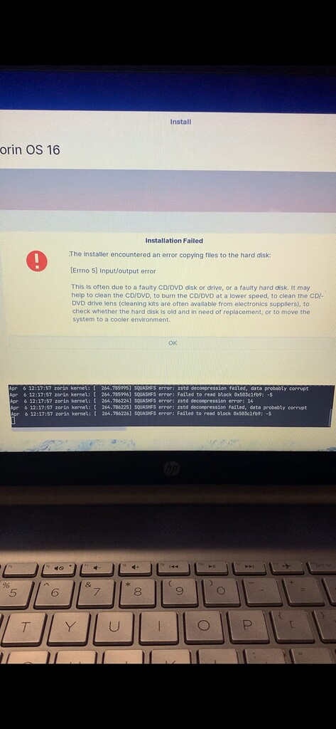 Error 5 on fresh install - Installing Zorin OS - Zorin Forum