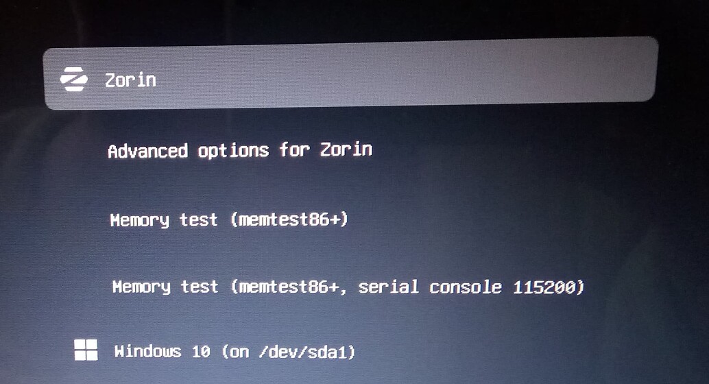 Unable To Boot To Zorin Os Installing Zorin Os Zorin Forum