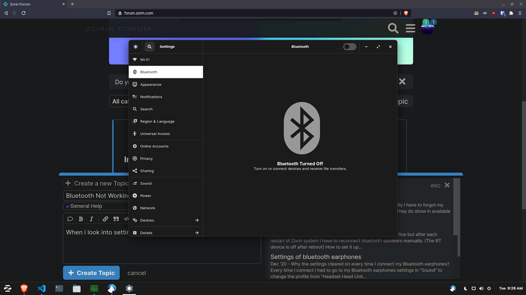 Bluetooth Not Working General Help Zorin Forum