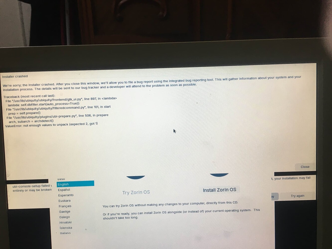 Zorin OS error while installing it - Installing Zorin OS - Zorin Forum