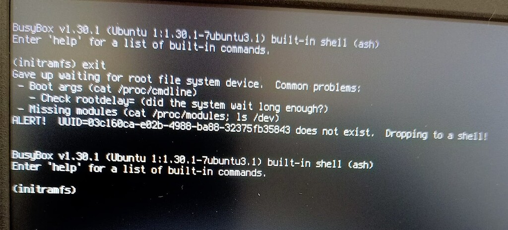 Installed Zorin 17.2 Core will run from USB but not from disk. Busybox error - see details below ...