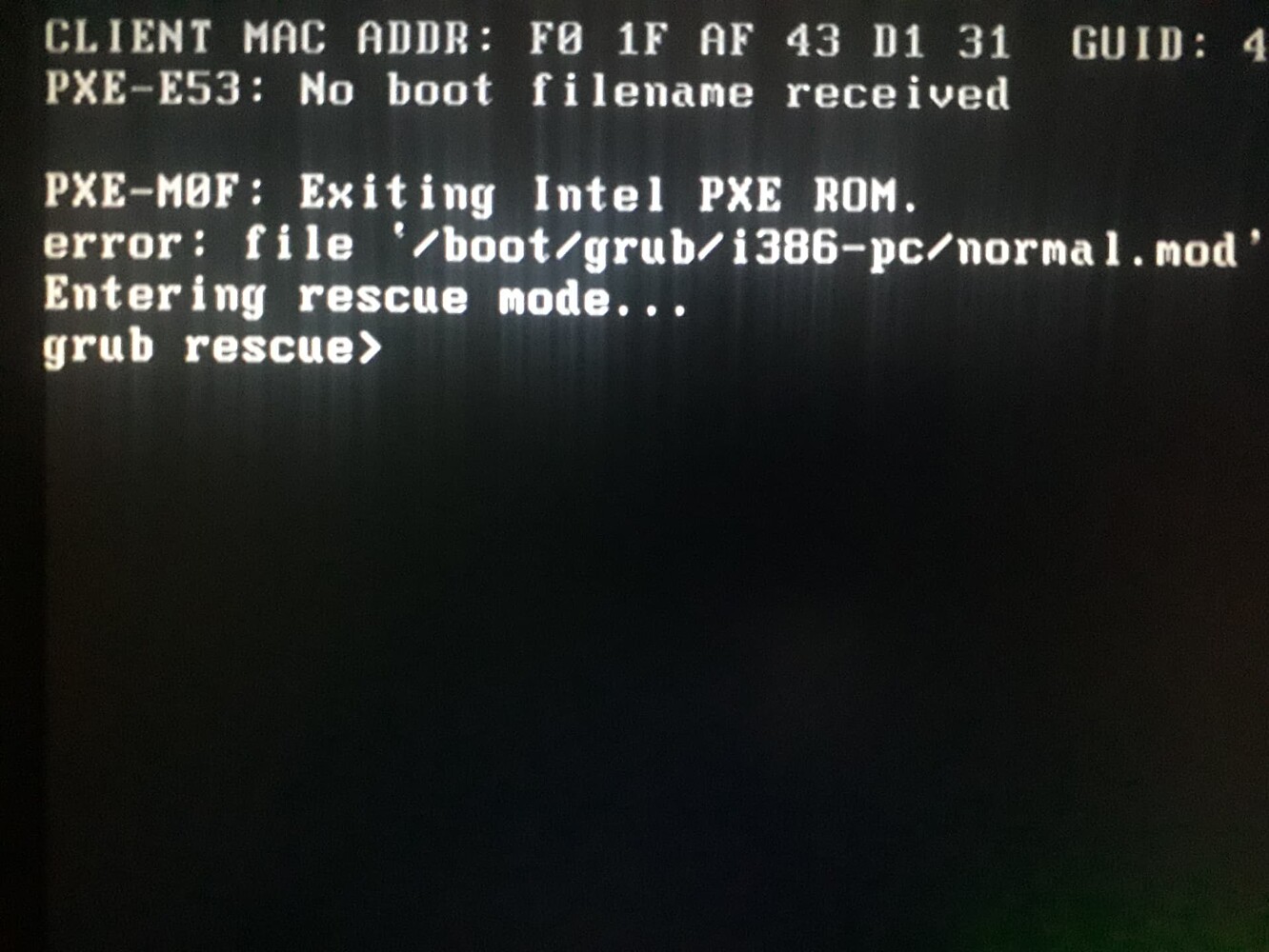 Error: '/boot/grub/i386-pc/normal. mod' not found - General Help ...