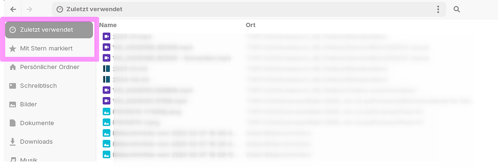 Explorer shows "last used" and "Favourites" but normal file dialog does ...