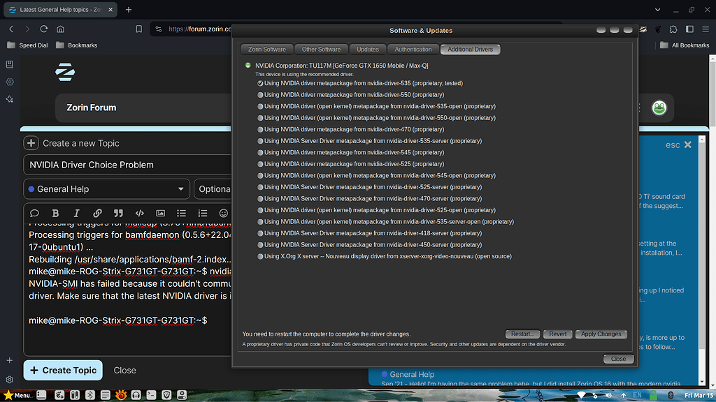 NVIDIA Driver Choice Problem - General Help - Zorin Forum