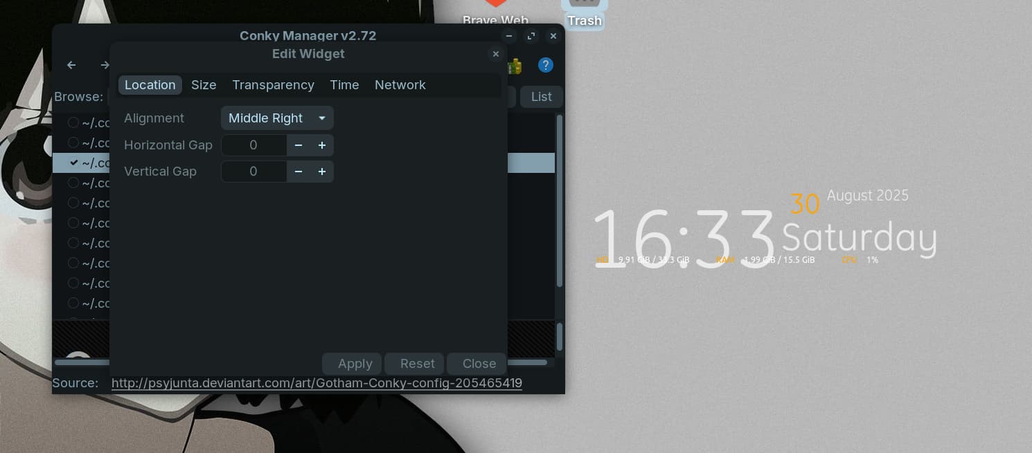 In Conky why is the texts. numbers, and etc stacked? - Customization ...
