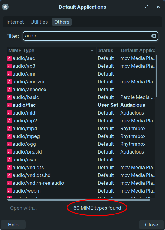 Lite / XFCE: GUI way to set default application for multiple file types at once? - General Help ...